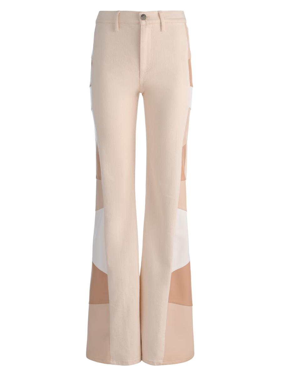 ALICE + OLIVIA Beautiful Faux-Leather High-Rise Patchwork Jeans | Saks ...