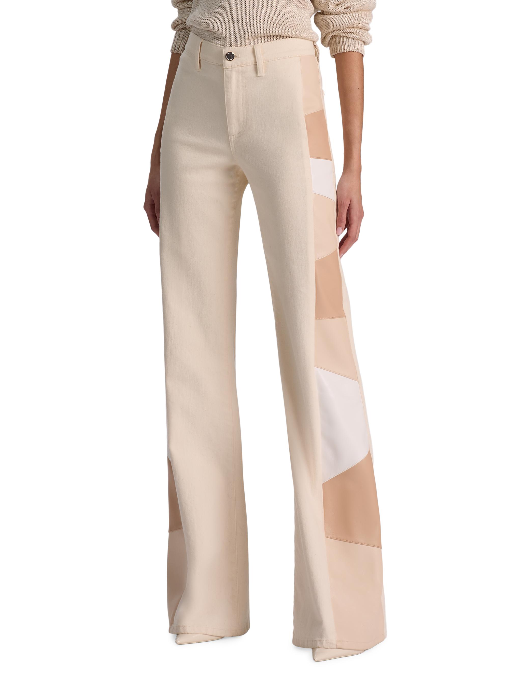 ALICE + OLIVIA Beautiful Faux-Leather High-Rise Patchwork Jeans | Saks ...