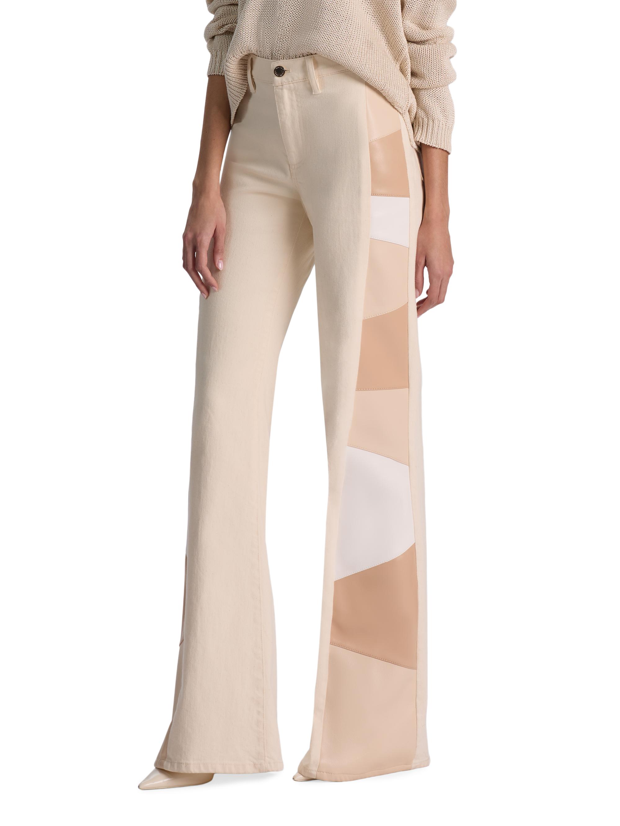 ALICE + OLIVIA Beautiful Faux-Leather High-Rise Patchwork Jeans | Saks ...