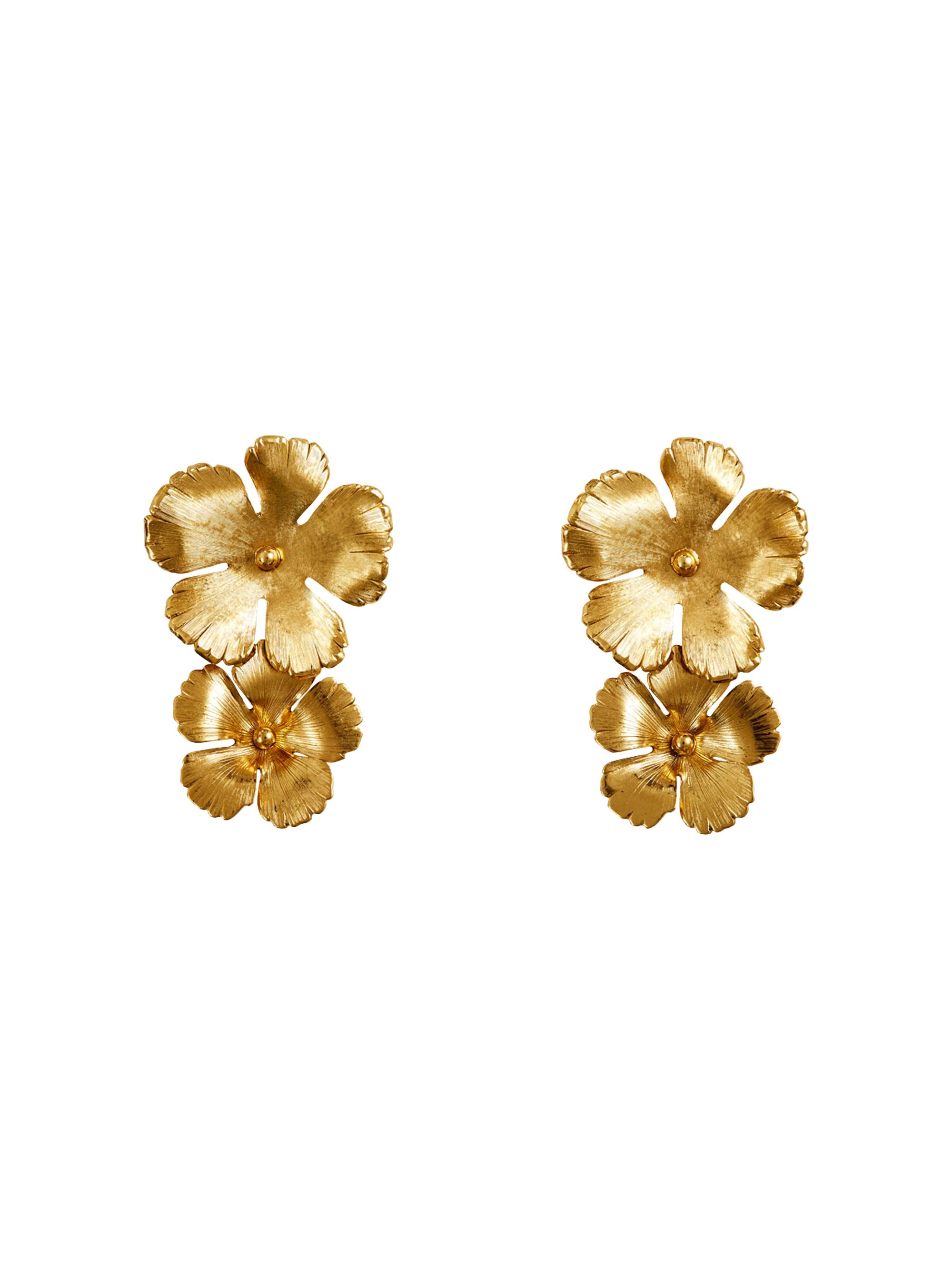 Jennifer Behr Collette 18K-Gold-Plated Hibiscus Drop Earrings | Saks ...