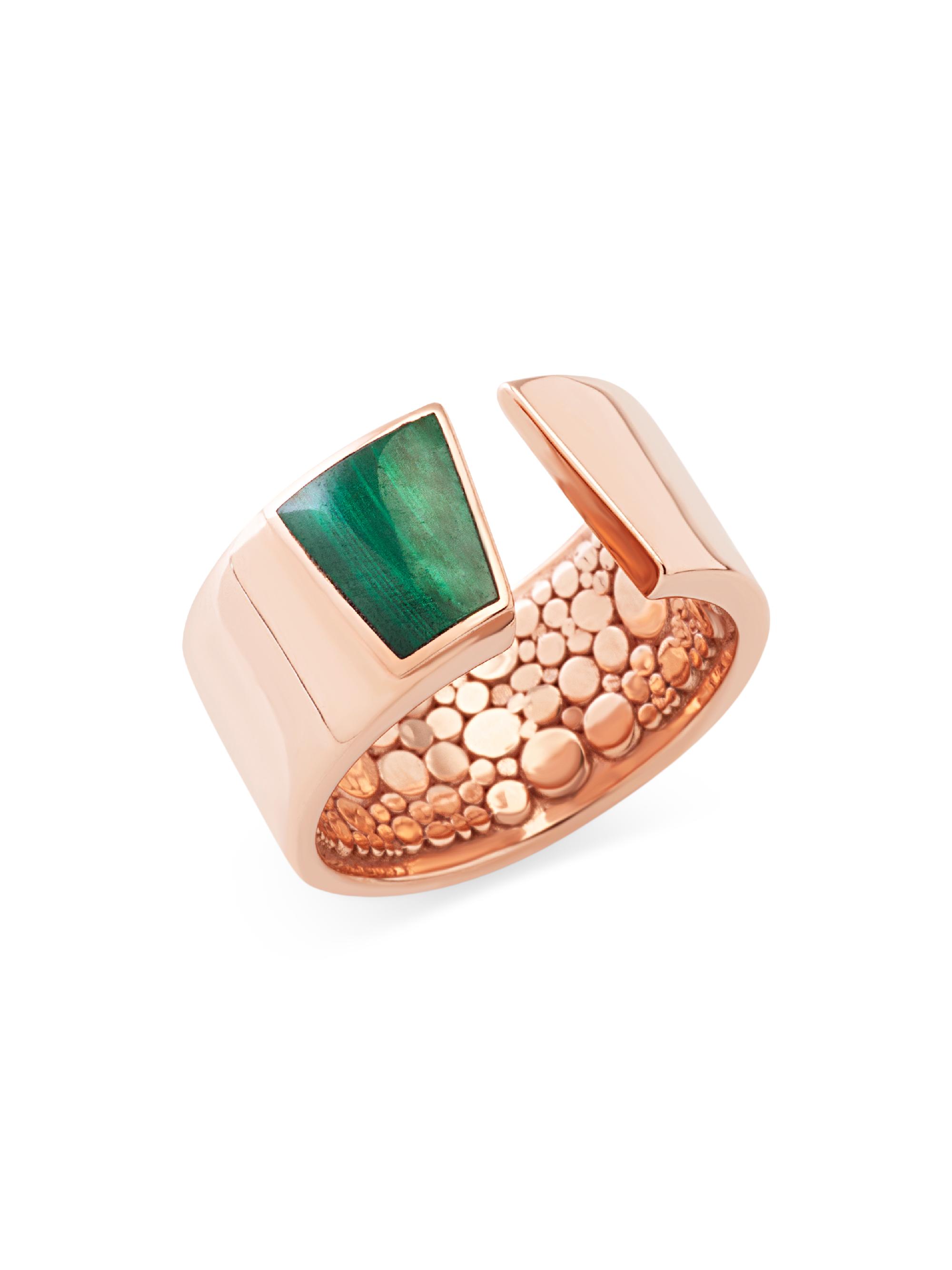 Chiarelli Milano Volumi 18K Rose Gold & Malachite Open-Band Ring | Saks ...