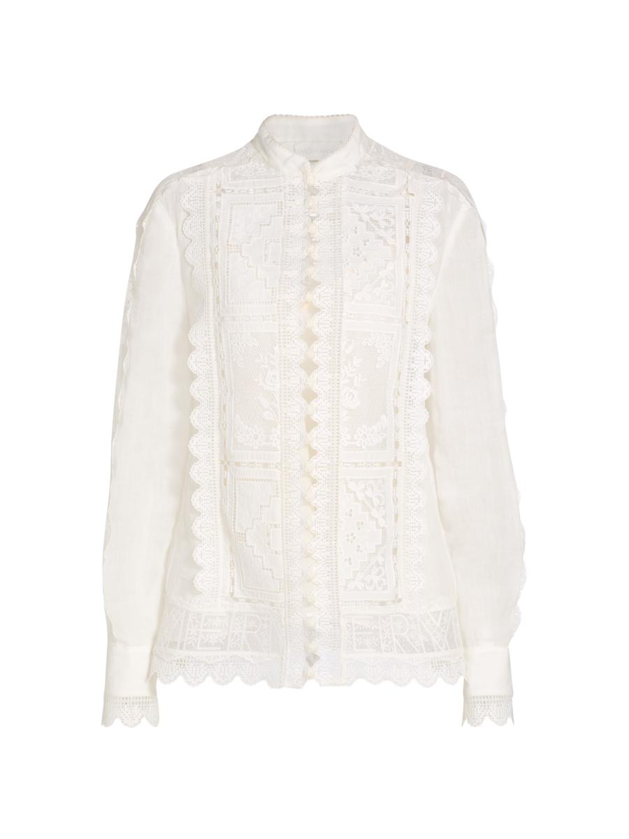 Zimmermann Aster Embroidered Blouse | Saks Fifth Avenue