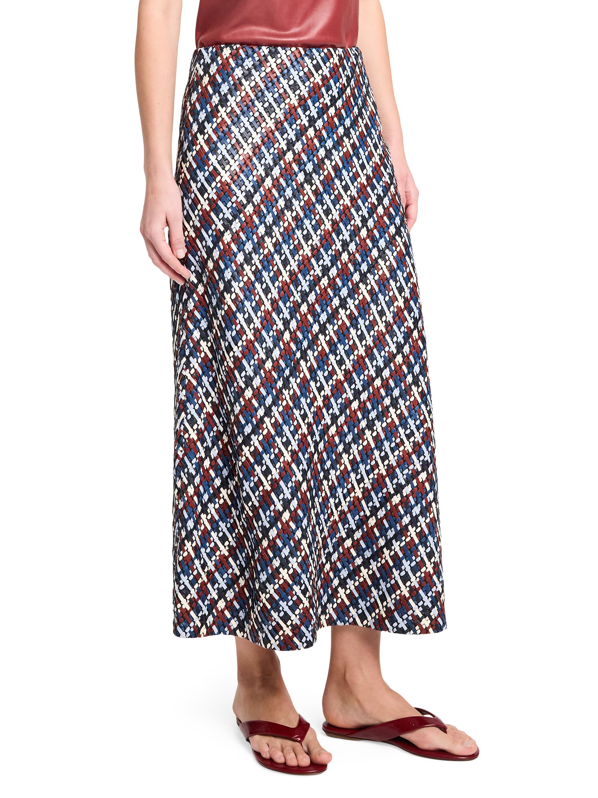TWP Woven Leather A-Line Midi-Skirt | Saks Fifth Avenue