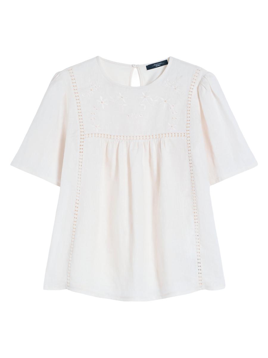 Weekend Max Mara Linen Canvas and Stretch Jersey Top | Saks Fifth Avenue