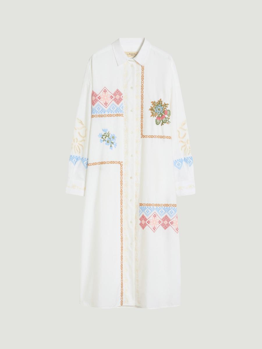 Weekend Max Mara Poplin Shirt Dress with Embroideries | Saks Fifth Avenue