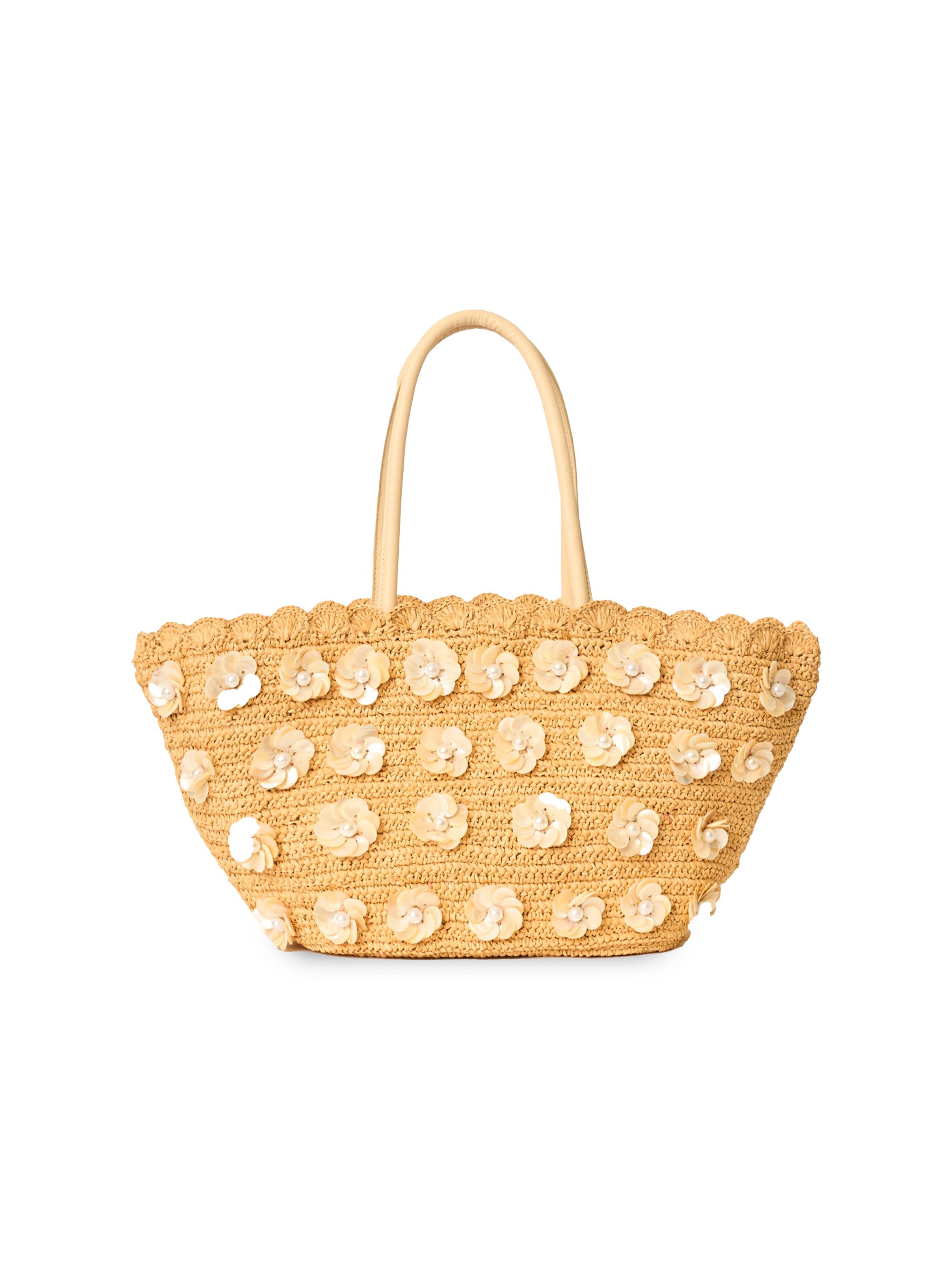 BTB Los Angeles Dottie Woven Raffia Tote Bag | Saks Fifth Avenue