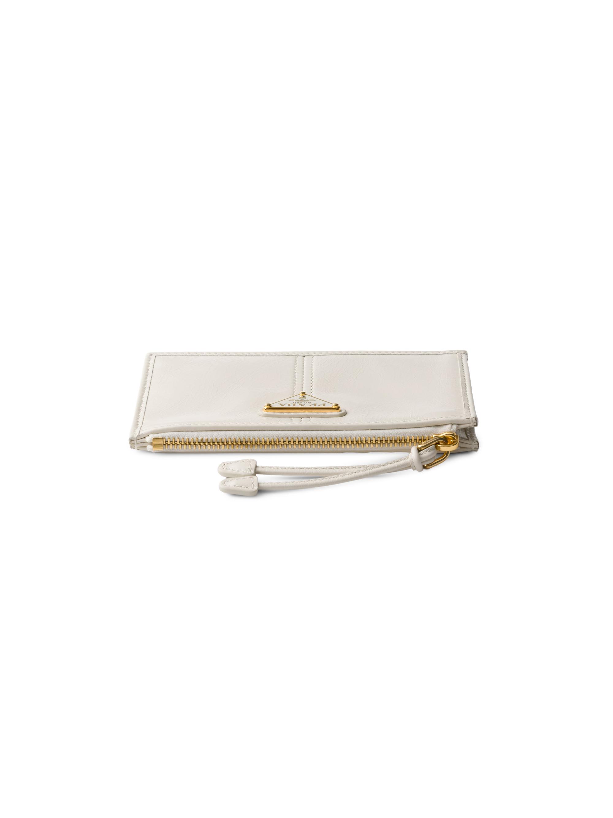 Prada Leather Card Holder with Zipper | Saks Fifth Avenue