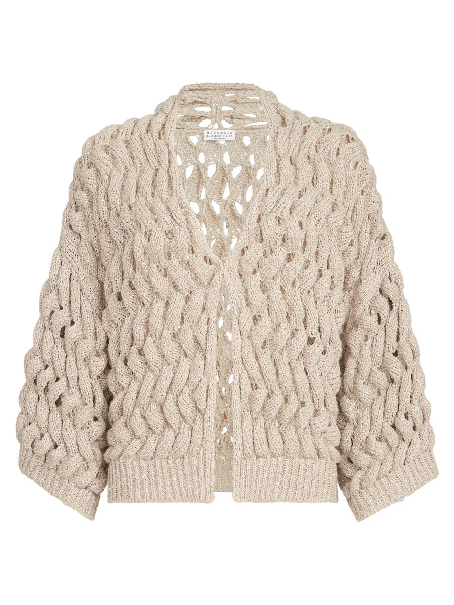 Brunello Cucinelli Silk and Linen Dazzling Waves Cardigan | Saks Fifth ...