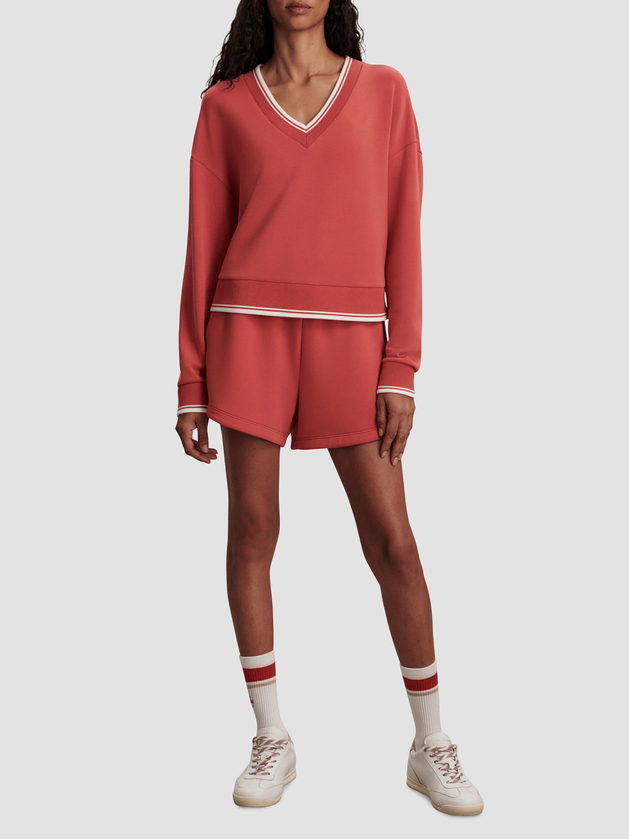 Varley Blithe DoubleSoft® Striped-Trim Sweatshirt | Saks Fifth Avenue