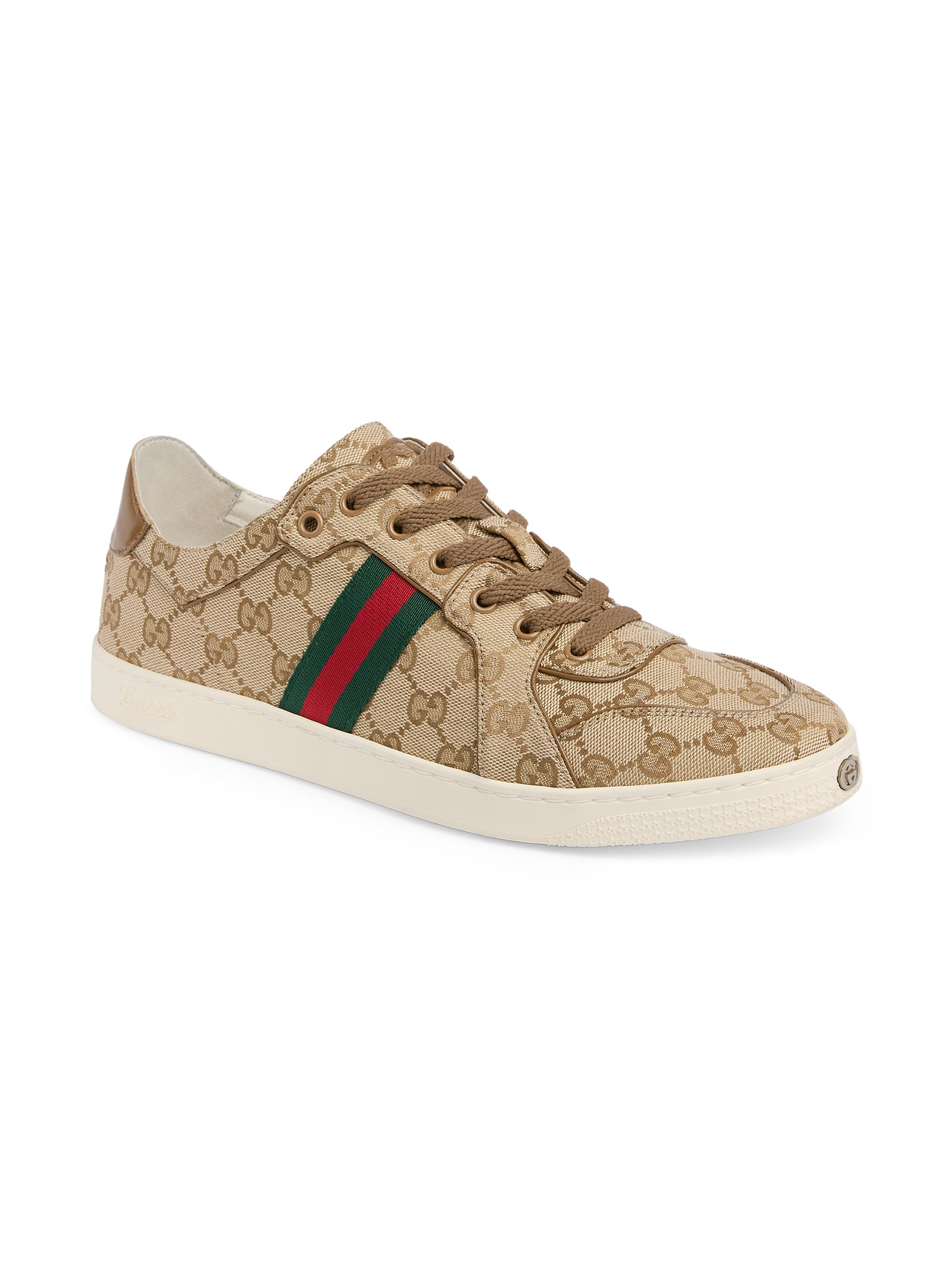 Gucci Stretch Monogram Canvas Low-Top Sneakers | Saks Fifth Avenue