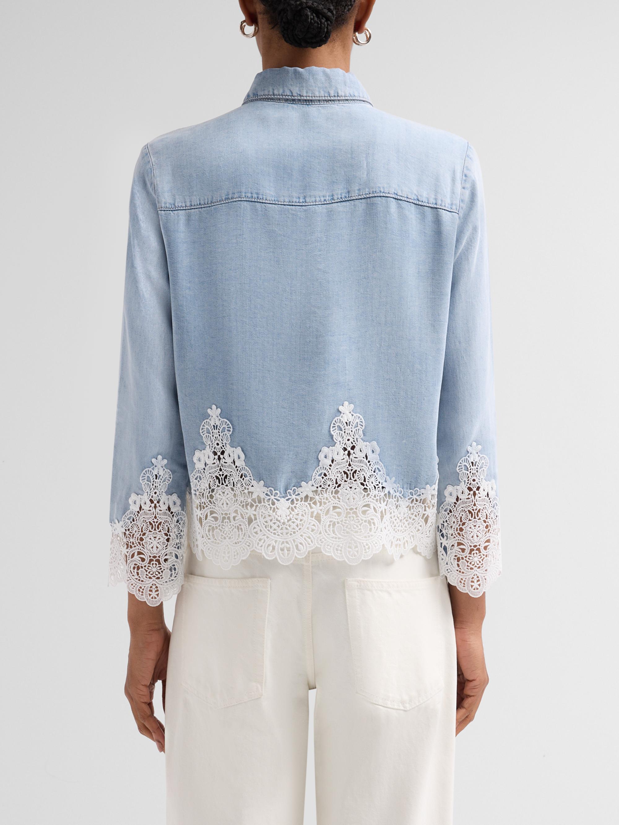 Generation Love Eli Lace Trim Denim Shirt | Saks Fifth Avenue