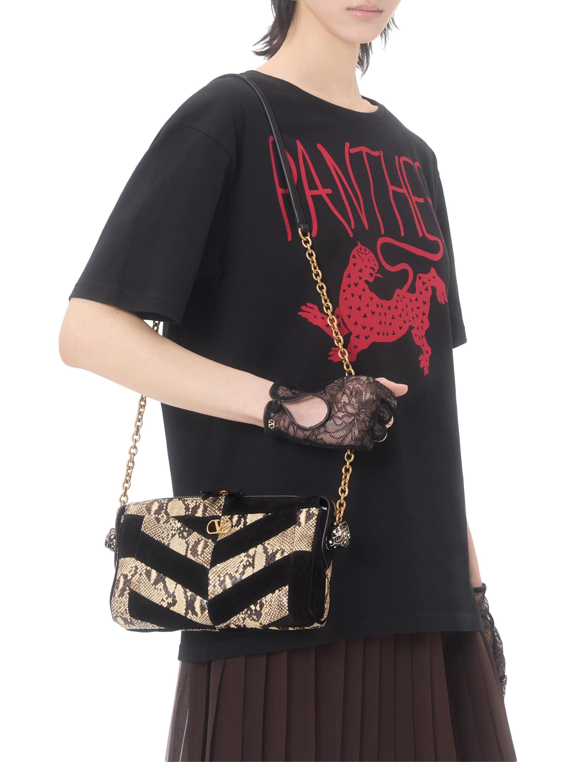 Valentino Garavani Panthea Small Crossbody Bag in Python and Suede ...