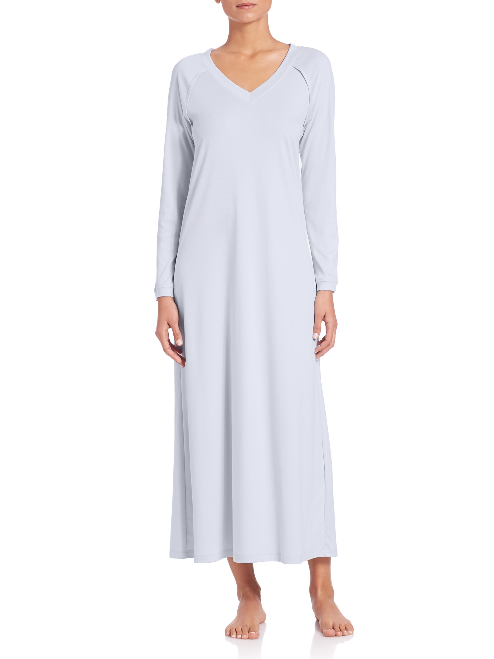 Hanro Pure Essence Long-Sleeve Gown | Saks Fifth Avenue