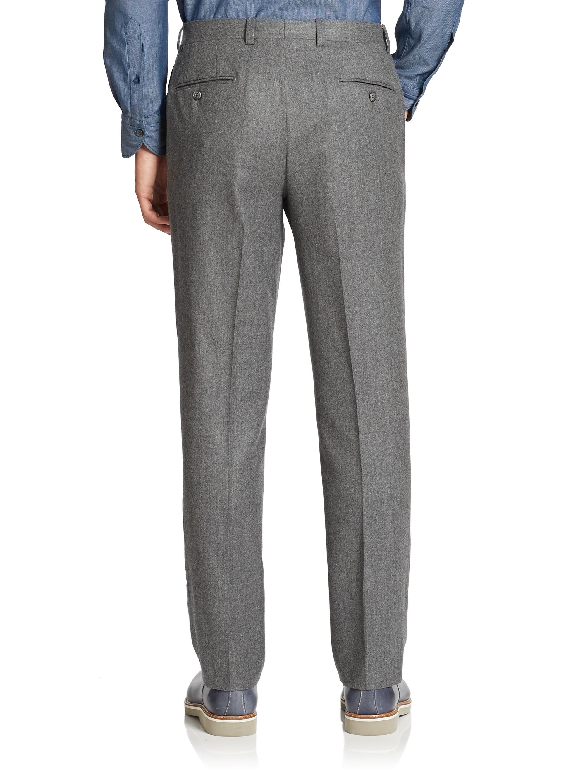 Saks Fifth Avenue COLLECTION Wool Flat-Front Pants | Saks Fifth Avenue