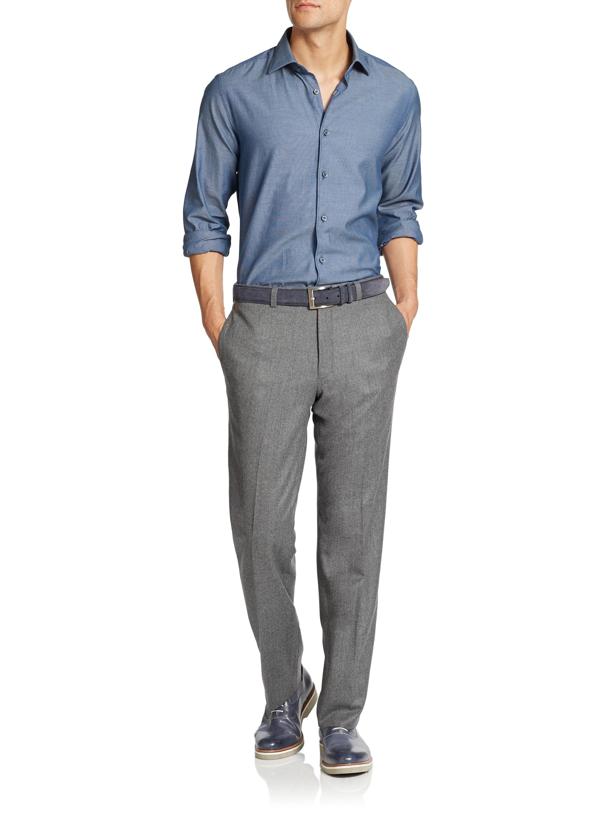 Saks Fifth Avenue COLLECTION Wool Flat-Front Pants | Saks Fifth Avenue