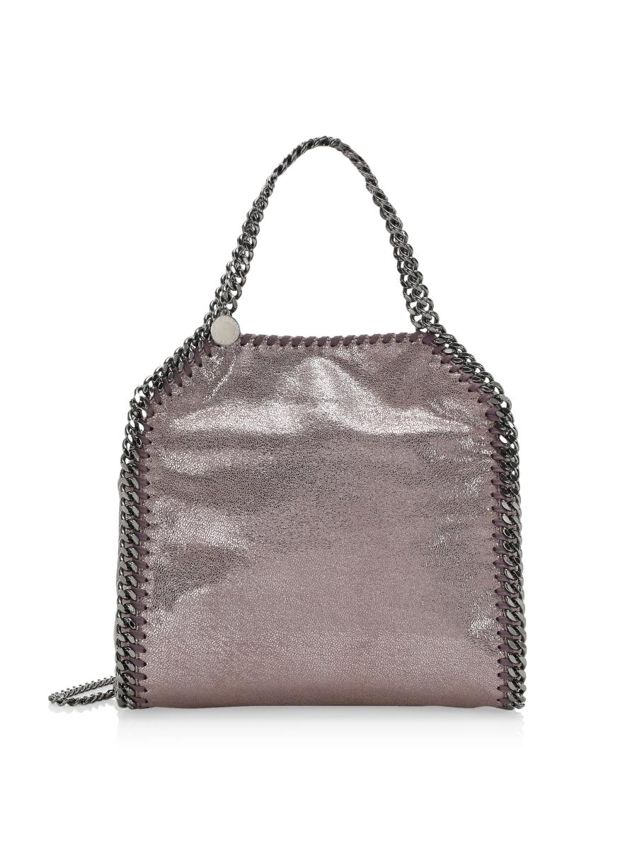Stella McCartney Mini Falabella Baby Bella Metallic Faux Suede Top ...