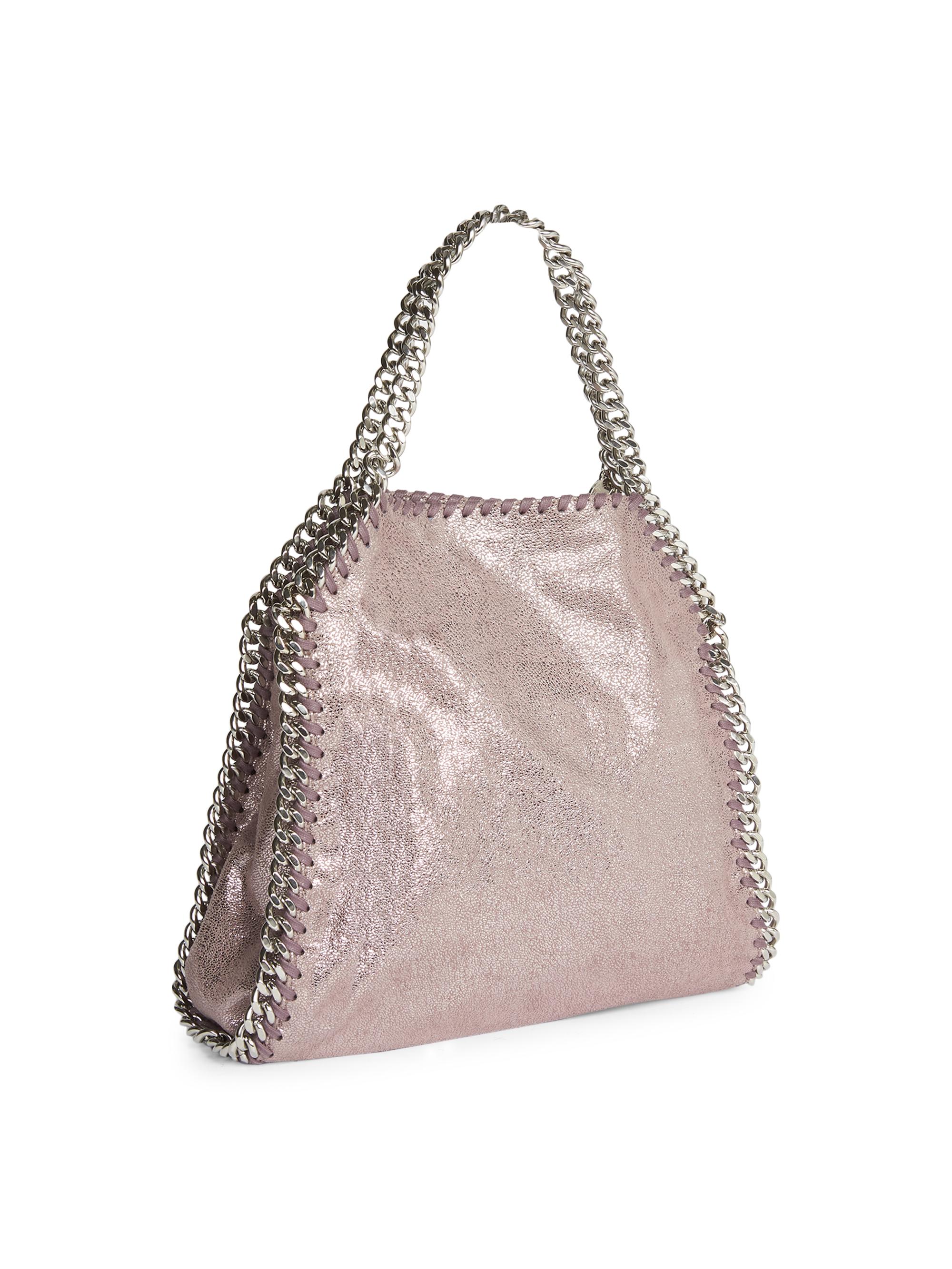 Stella McCartney Mini Falabella Baby Bella Metallic Faux Suede Top ...