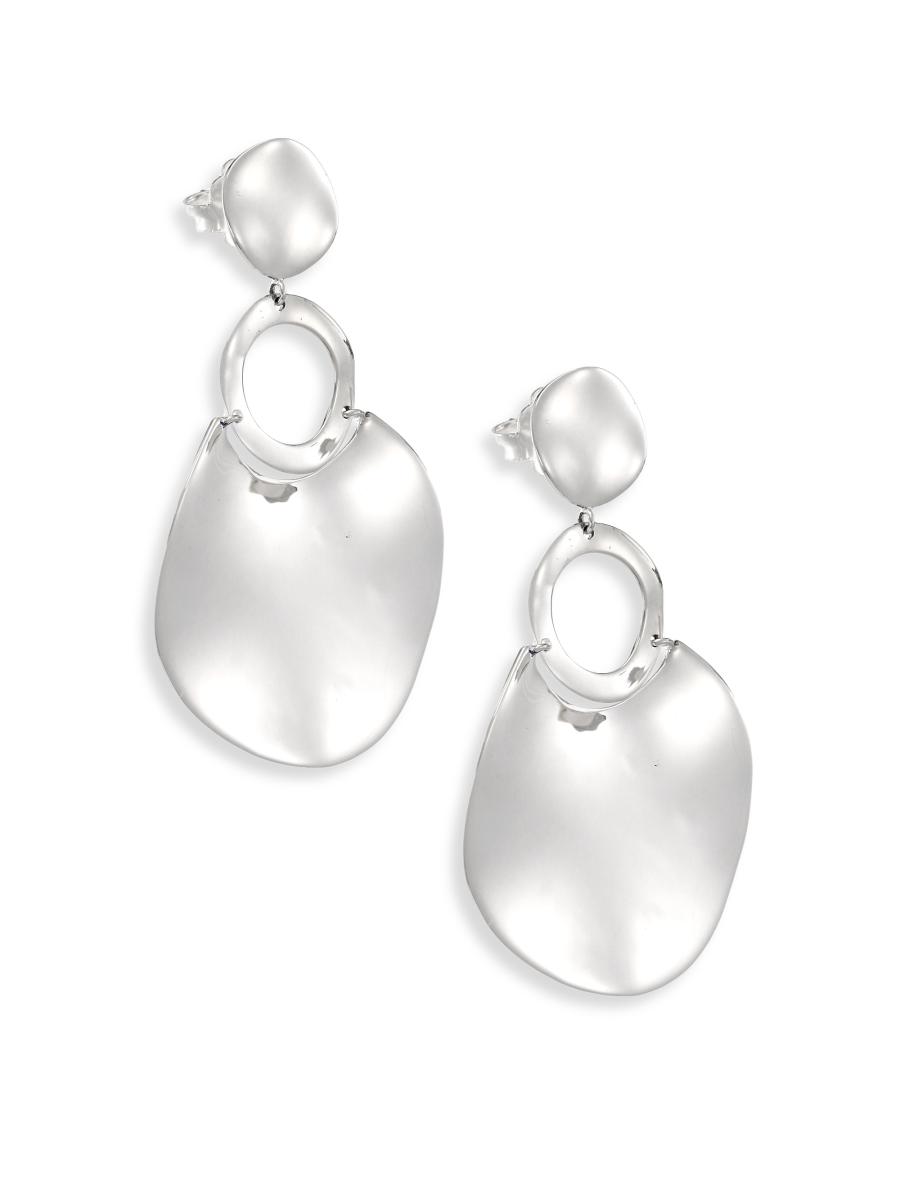 Ippolita Classico Statement Sterling Silver Wavy Disc Drop Earrings ...