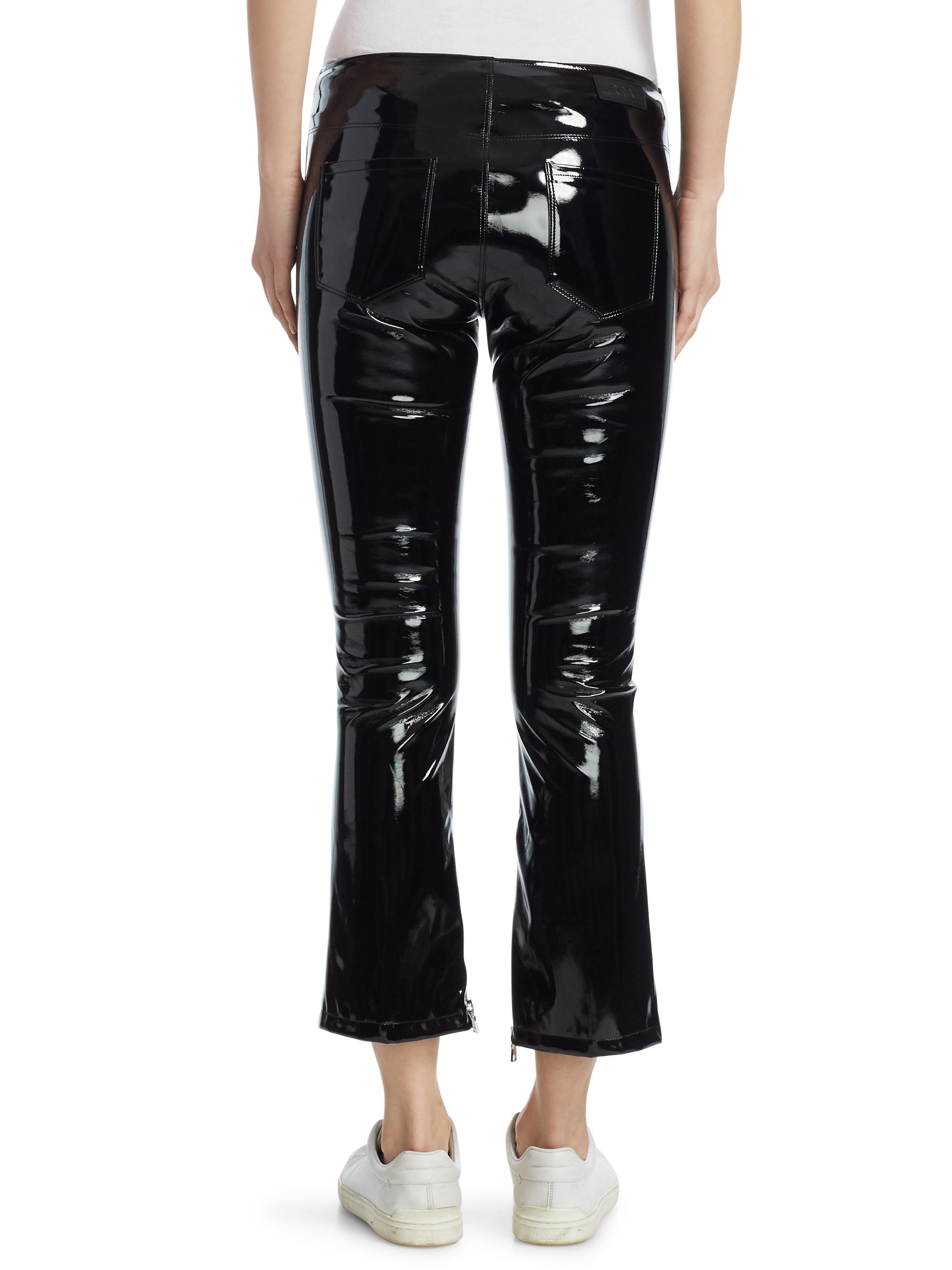Shop RTA Luella Kiki Mid-Rise Cropped PVC Trousers | Saks Fifth Avenue
