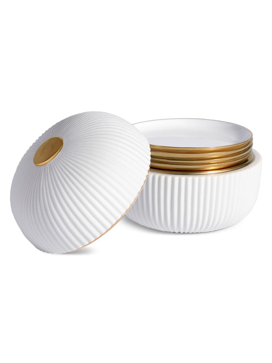L'Objet Ionic Five-Piece Porcelain Box and Plate Set | Saks Fifth Avenue