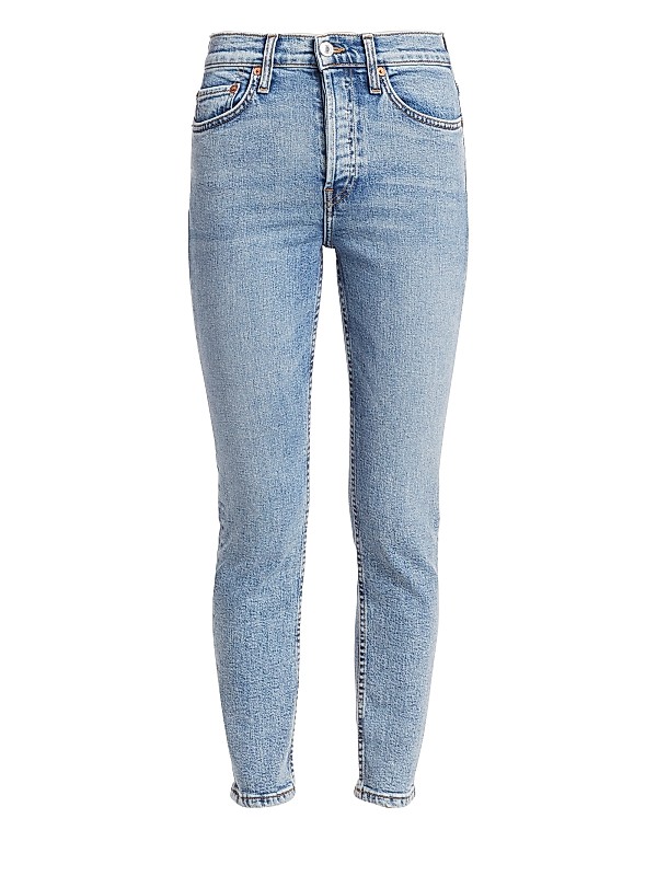 Shop Re/done High-Rise Ankle Crop Comfort Stretch | Saks Shop Re/done High-Rise Ankle Crop Comfort Stretch | Saks
