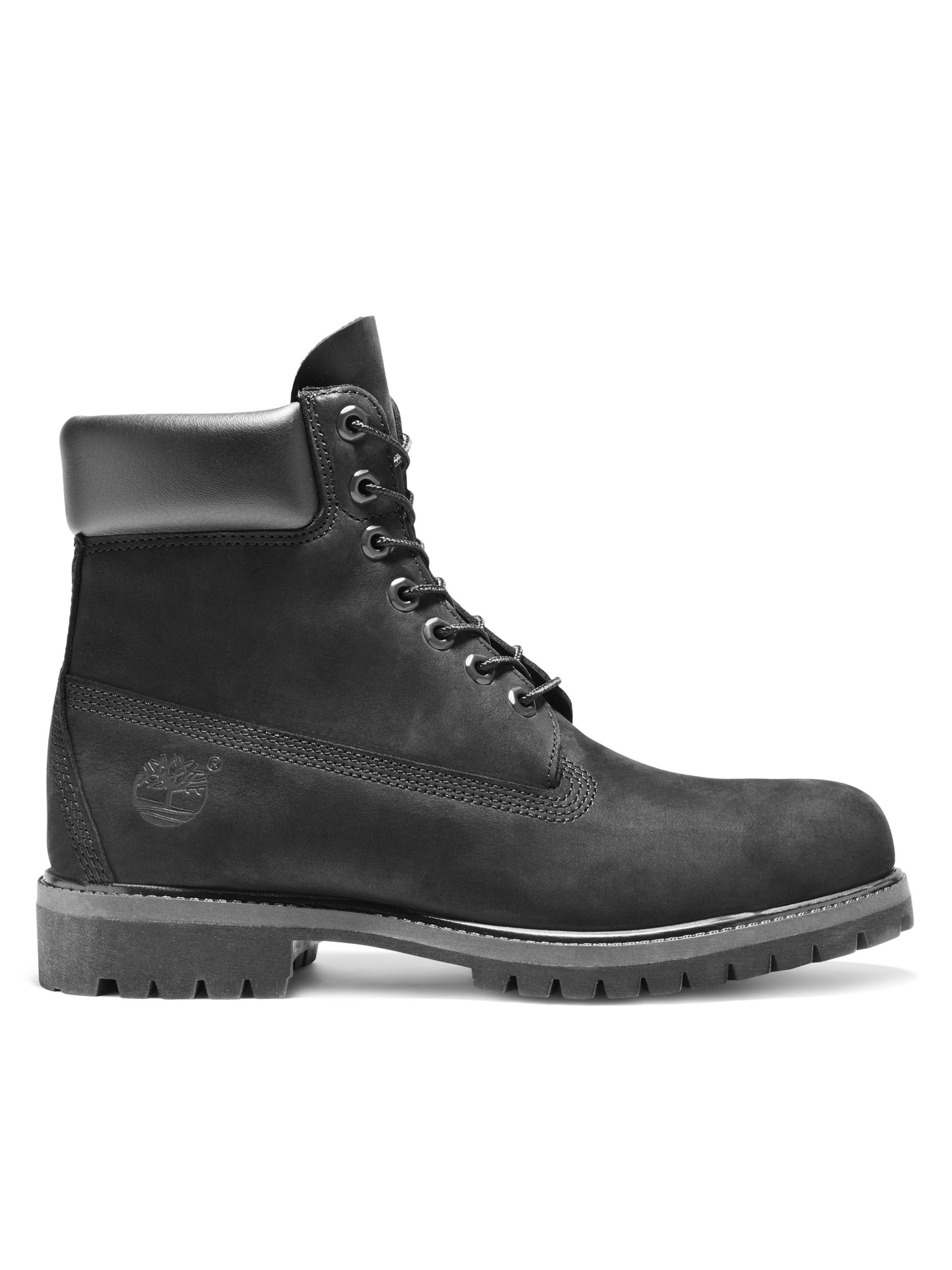 Black Leather Timberland Boots For Men