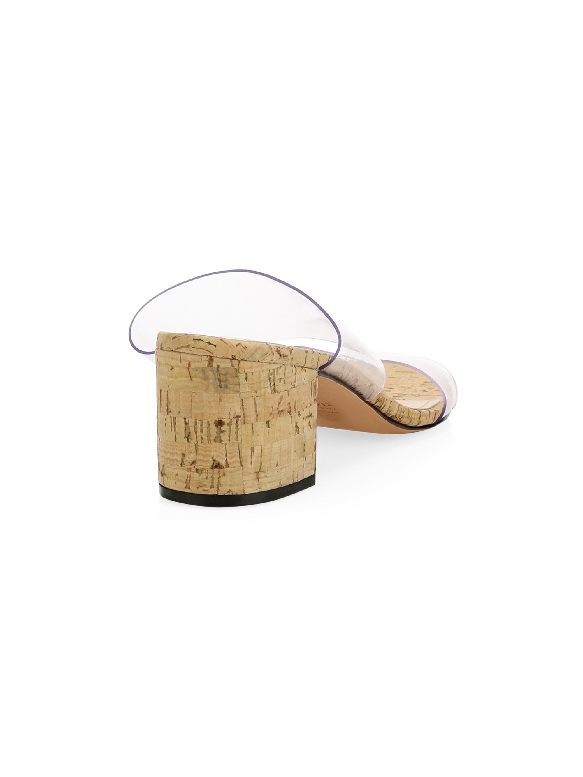 Schutz Victorie Vinyl & Leather Cork Mules | Saks Fifth Avenue