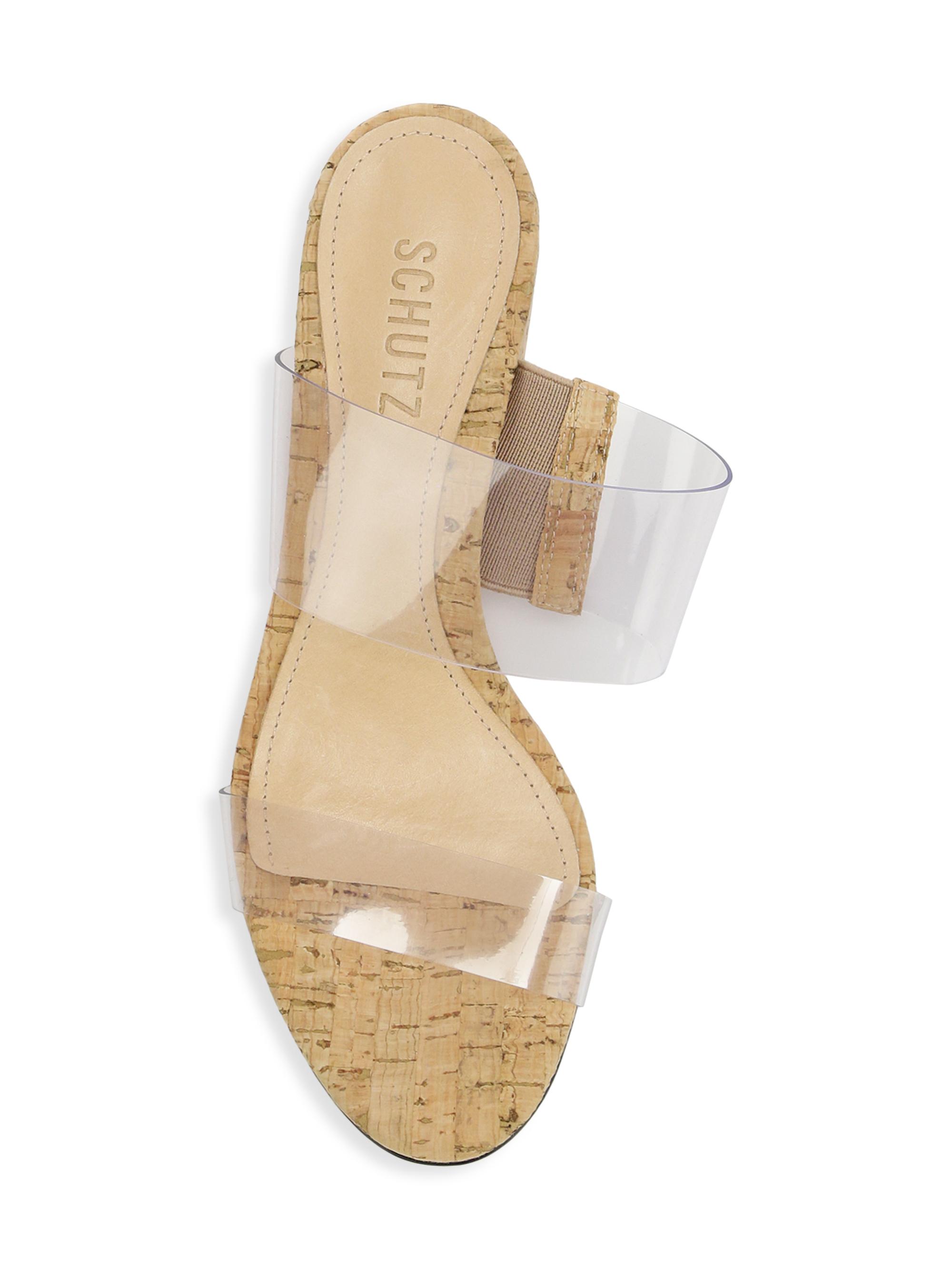 Schutz Victorie Vinyl & Leather Cork Mules | Saks Fifth Avenue