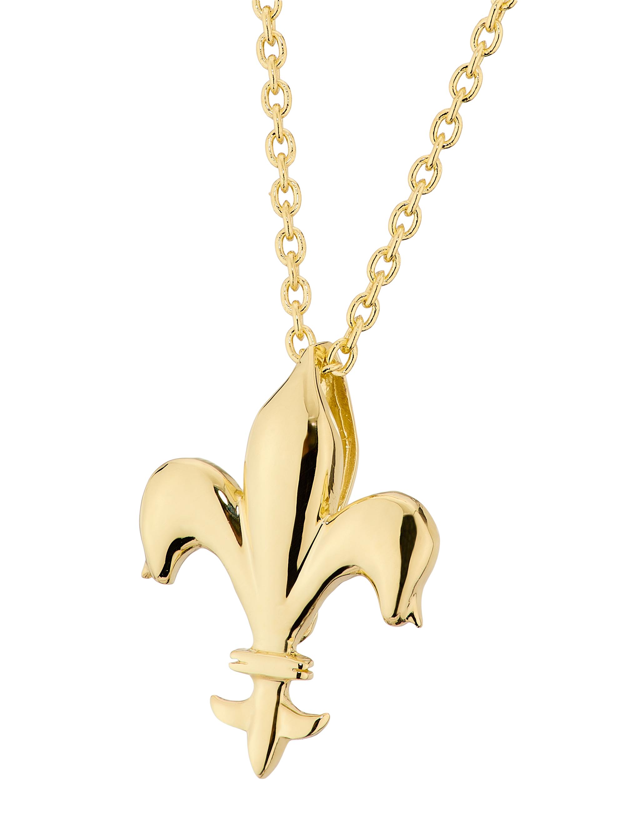 Roberto Coin Tiny Treasures 18K Yellow Gold & Ruby Fleur De Lis ...