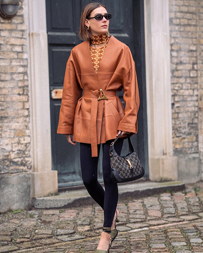 brown leather jacket styling